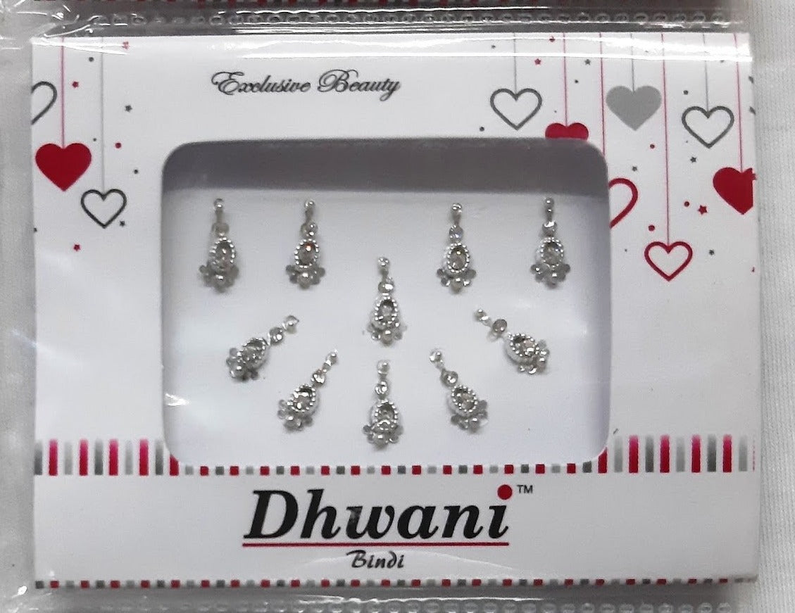 Silver Crystal Stone Bindi -Divas World Bindi
